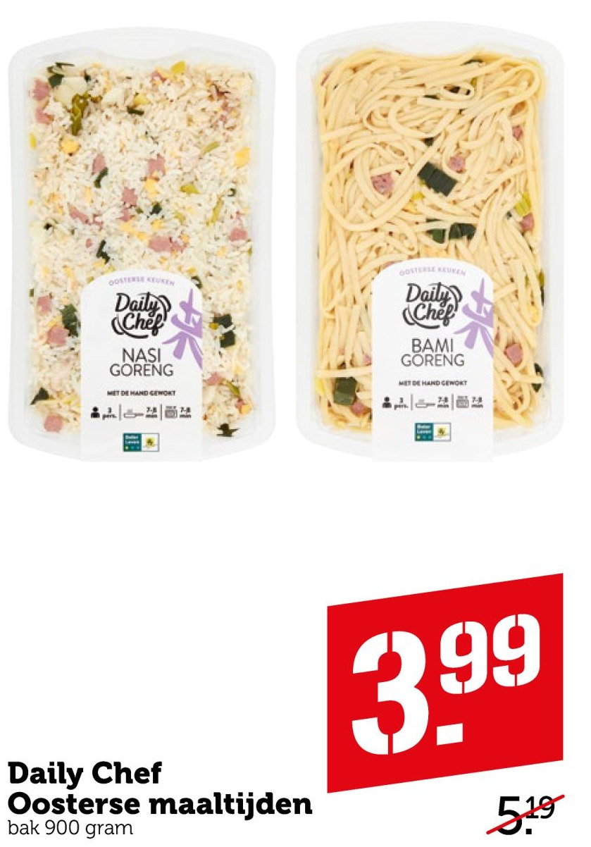 Daily chef oosterse maaltijden 900 gram aanbieding bij Coop