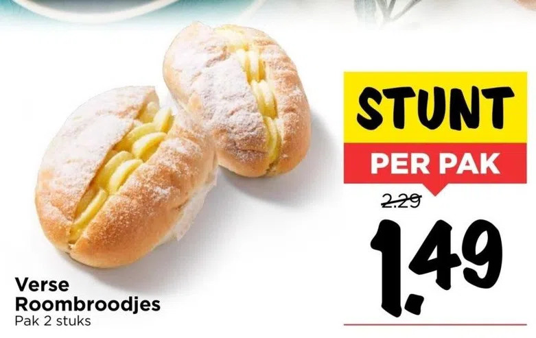 Verse roombroodjes aanbieding bij Vomar Voordeelmarkt