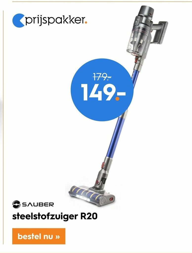 Sauber steelstofzuiger R20 aanbieding bij Blokker