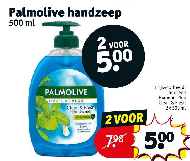 Palmolive handzeep 500ml aanbieding bij Kruidvat