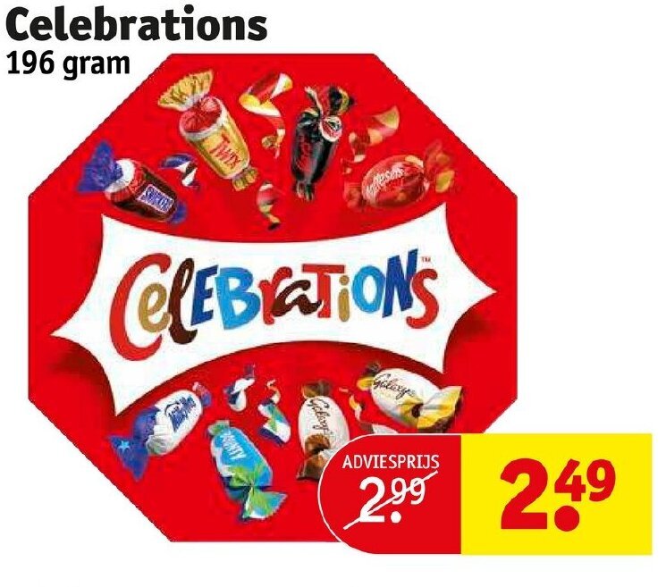 Celebrations 196g aanbieding bij Kruidvat
