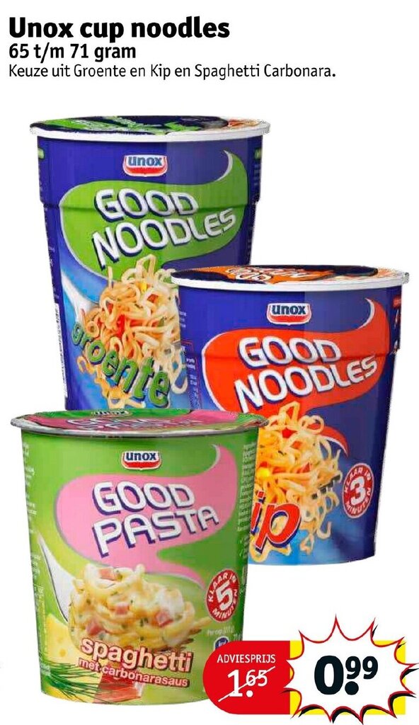 Unox cup noodles 71g aanbieding bij Kruidvat