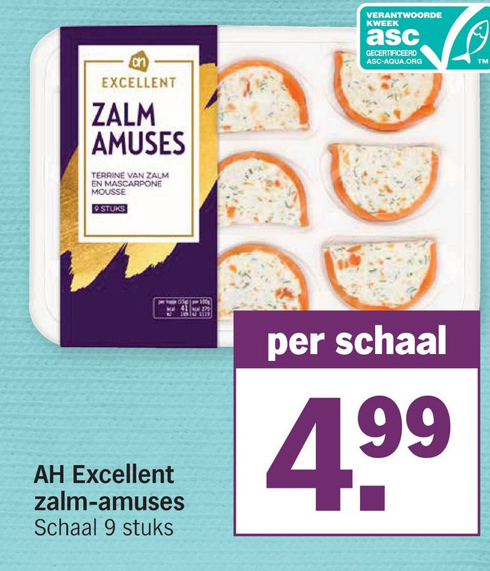 AH Excellent zalm-amuses aanbieding bij Albert Heijn