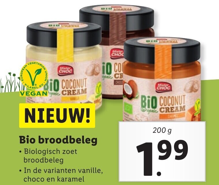 Bio broodbeleg 200 gram aanbieding bij Lidl
