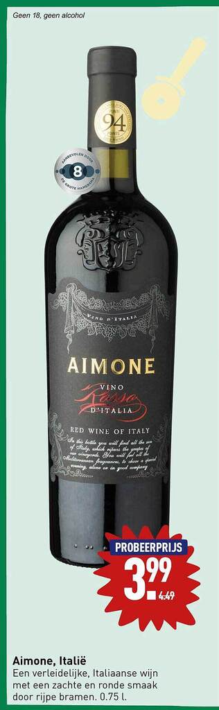 Aimone vino rosso d'italia aanbieding bij ALDI