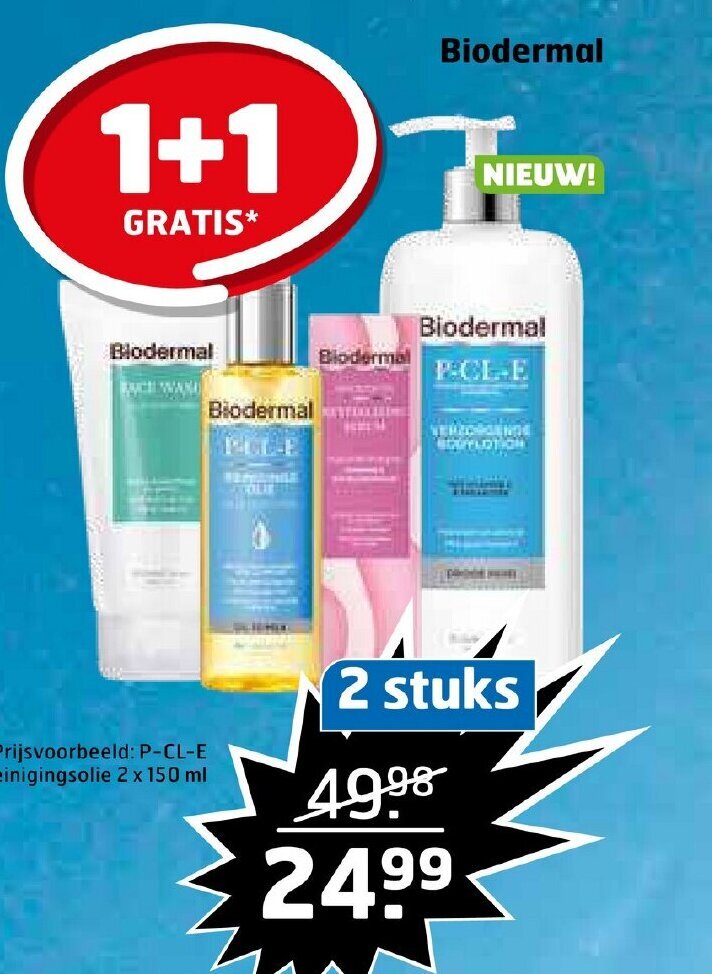 Biodermal 1+1 gratis aanbieding bij Trekpleister