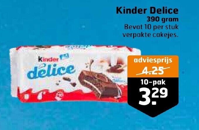 Kinder delice 390g aanbieding bij Trekpleister