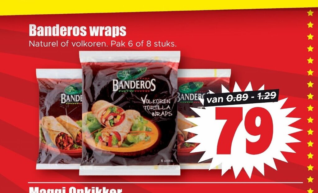 Banderos wraps pak 6 of 8 stuks aanbieding bij Dirk