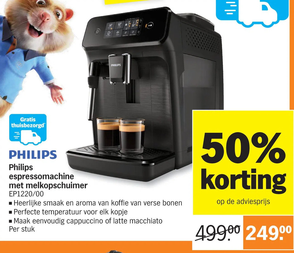 Philips espressomachine met melkopschuimer ep1220/00 aanbieding bij ...