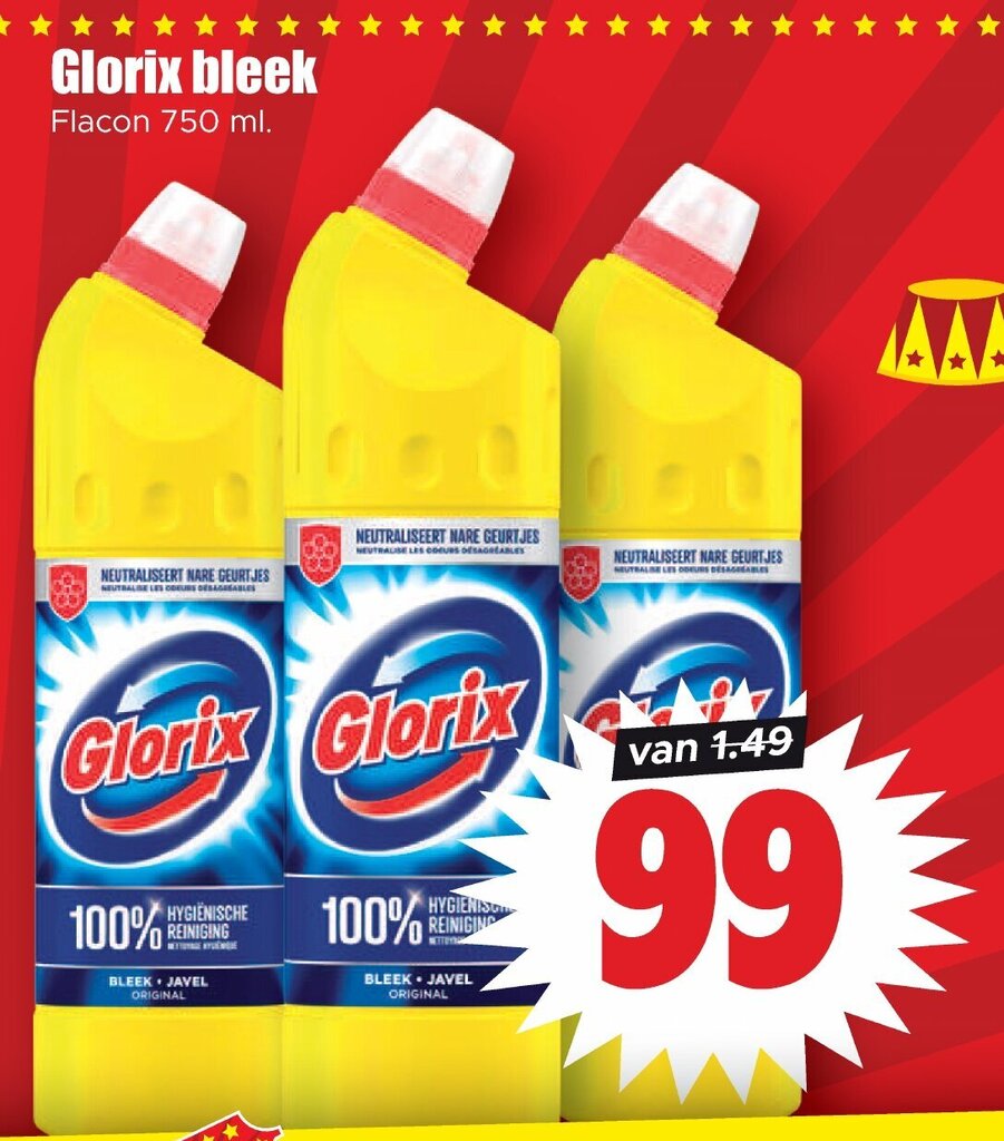 Glorix bleek 750 ml aanbieding bij Dirk