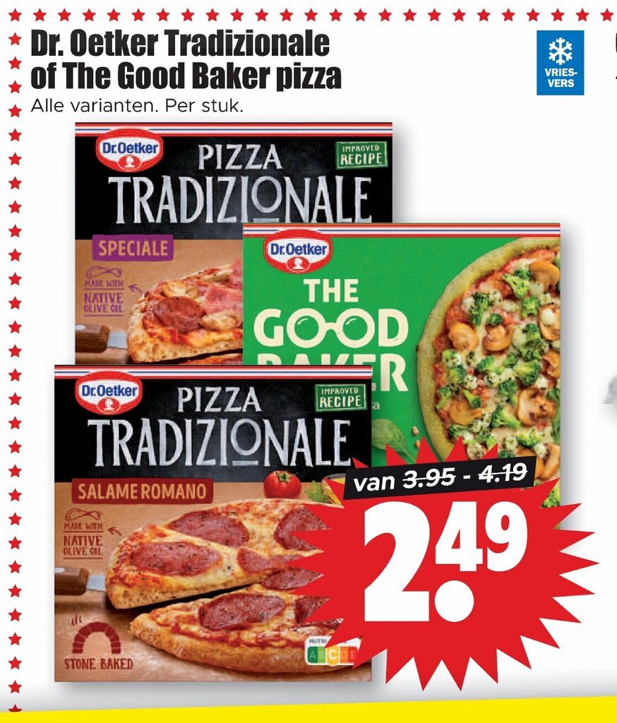 Dr, Oetker Tradizionale of The Good Baker pizza aanbieding bij Dirk