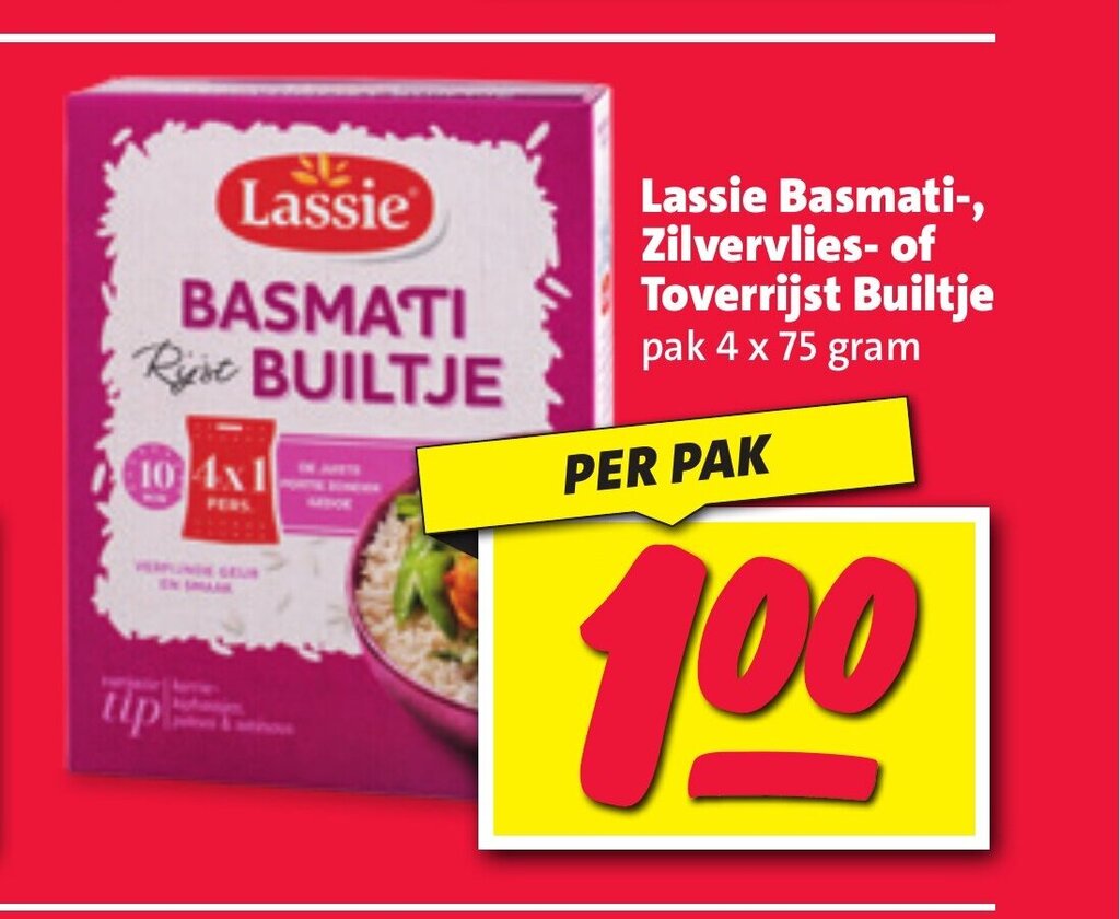 Lassie Basmati-, Zilvervlies of Toverrijst Builtje 4 x 75 gram ...
