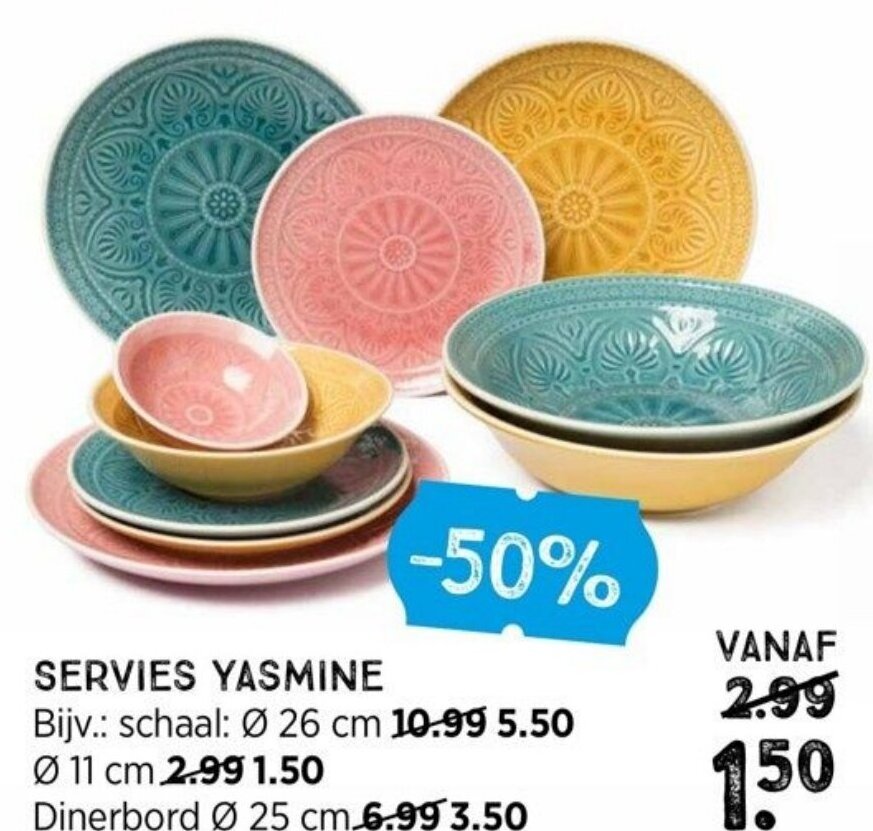 Servies yasmine aanbieding bij Xenos