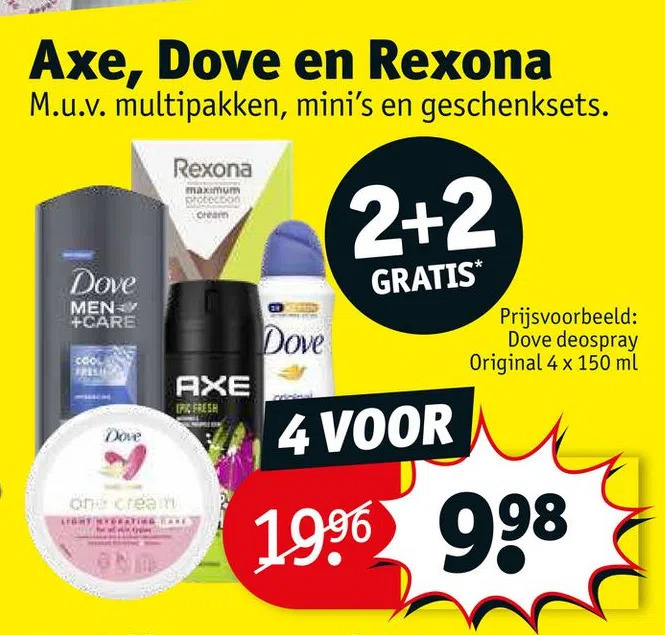 Axe, dove en rexona aanbieding bij Kruidvat