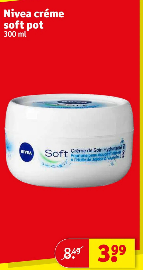 Nivea créme soft pot 300 ml aanbieding bij Kruidvat
