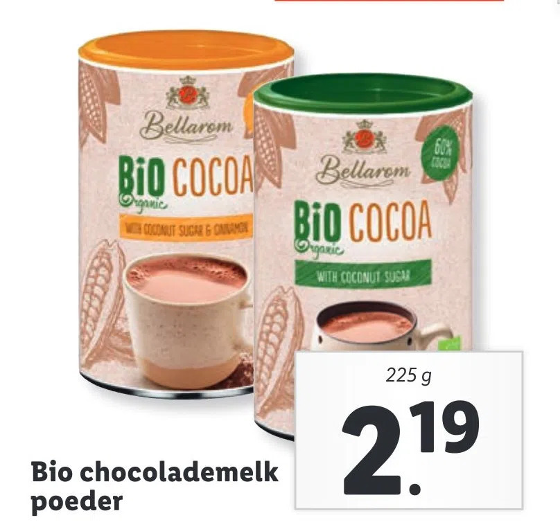 Bio chocolademelk poeder aanbieding bij Lidl