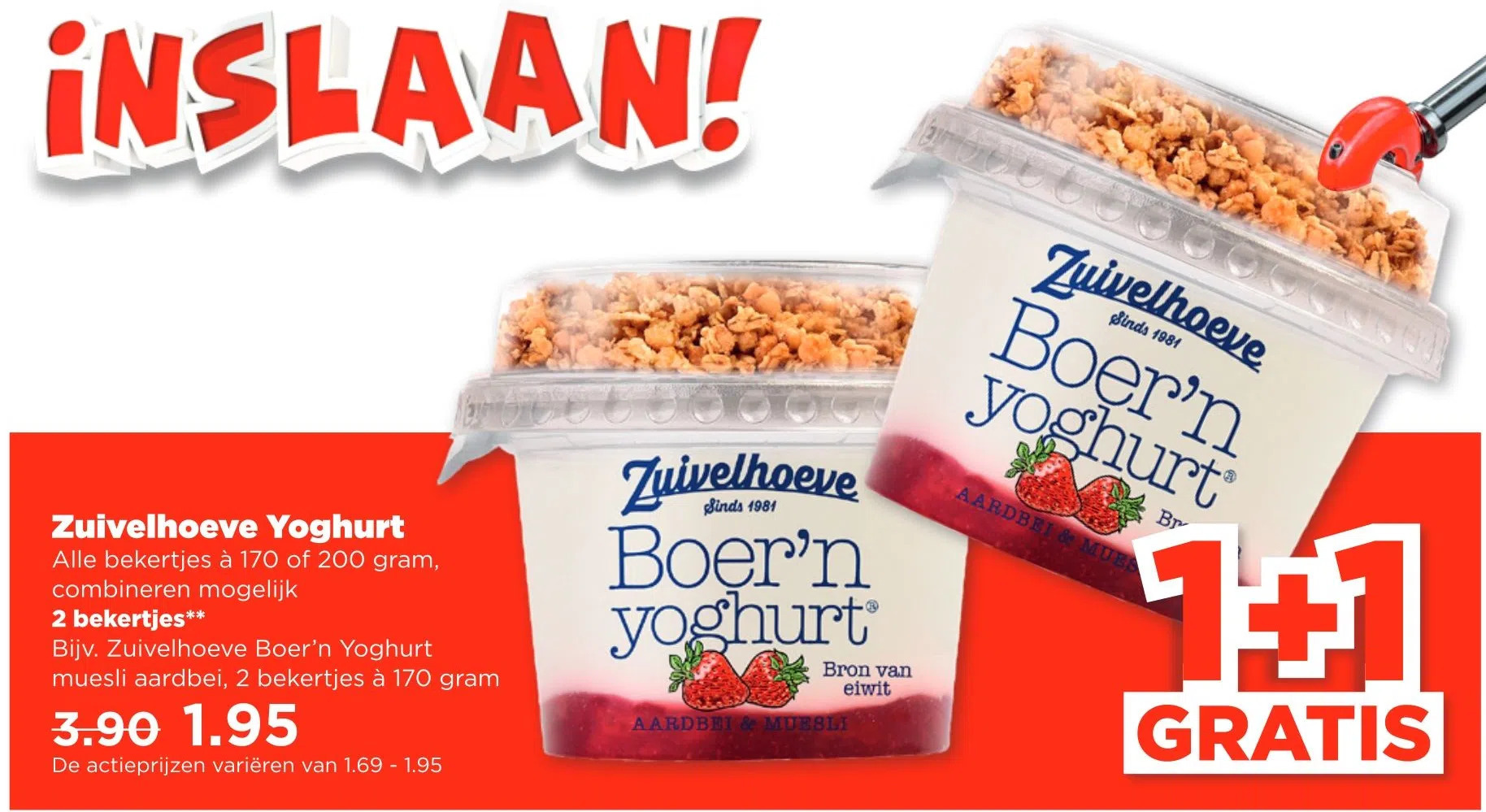 Zuivelhoeve yoghurt aanbieding bij PLUS