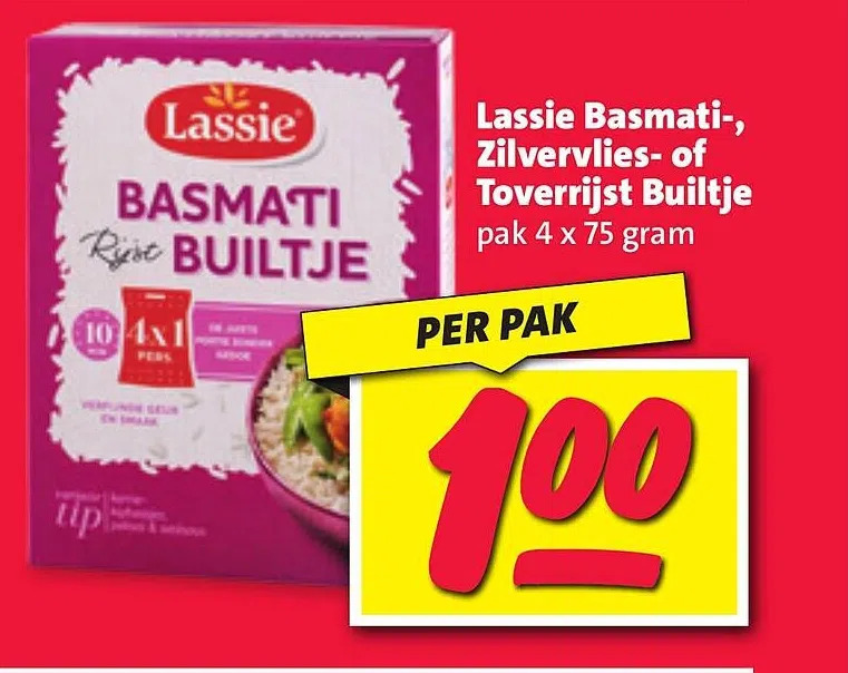 Lassie basmati-, zilvervlies- of toverrijst builtje aanbieding bij ...