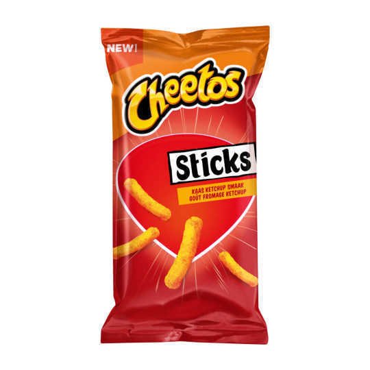 Cheetos sticks kaas ketchup chips aanbieding bij Coop