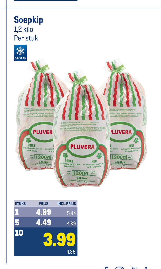 Soepkip 1,2 kilo aanbieding bij Makro
