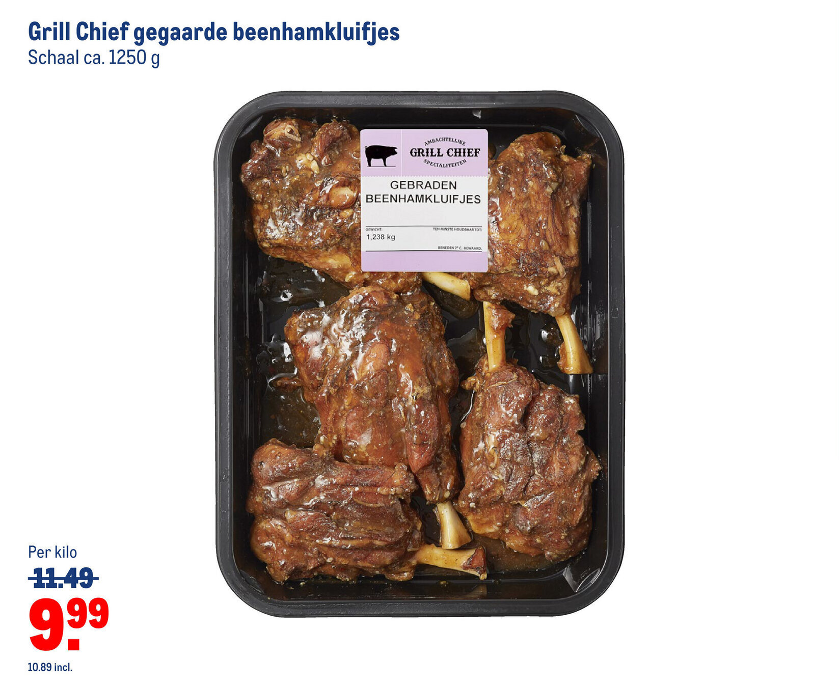 Grill Chief gegaarde beenhamkluifjes 1250 g aanbieding bij Makro