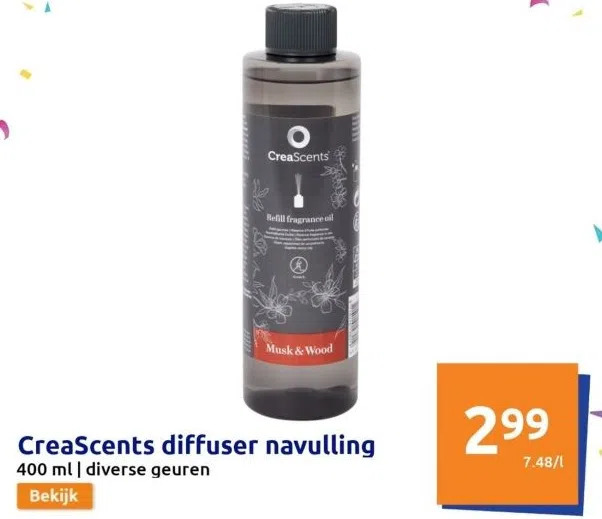 Creascents diffuser navulling aanbieding bij Action