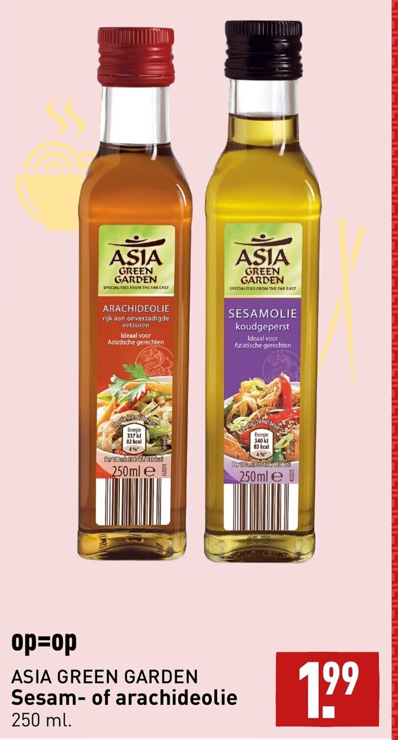 Asia green garden sesam- of arachideolie 250ml aanbieding bij ALDI
