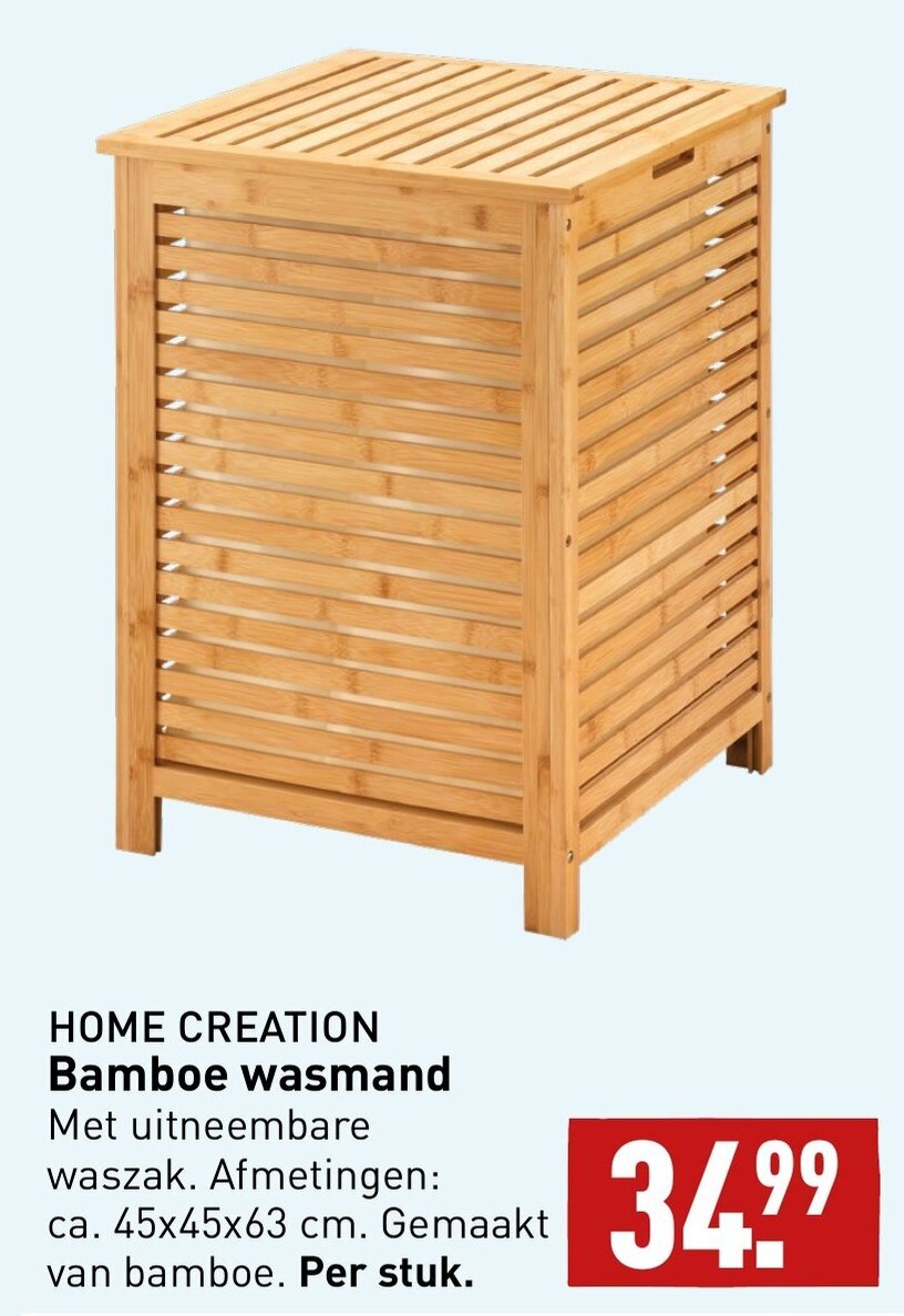 Home creation bamboe wasmand aanbieding bij ALDI