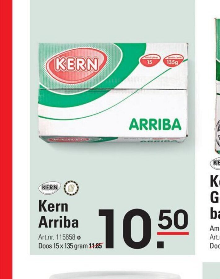 Kern Arriba doos 15x135 gram aanbieding bij Sligro