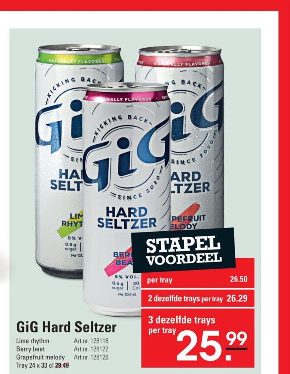 GiG Hard Seltzer aanbieding bij Sligro