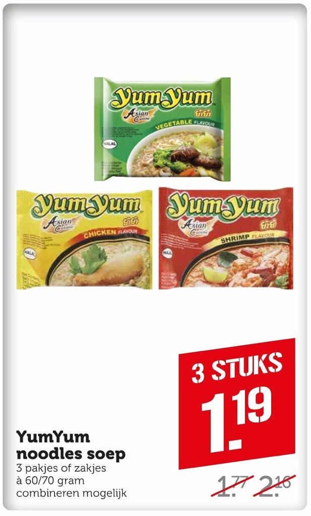 Yumyum noodles soep aanbieding bij Coop