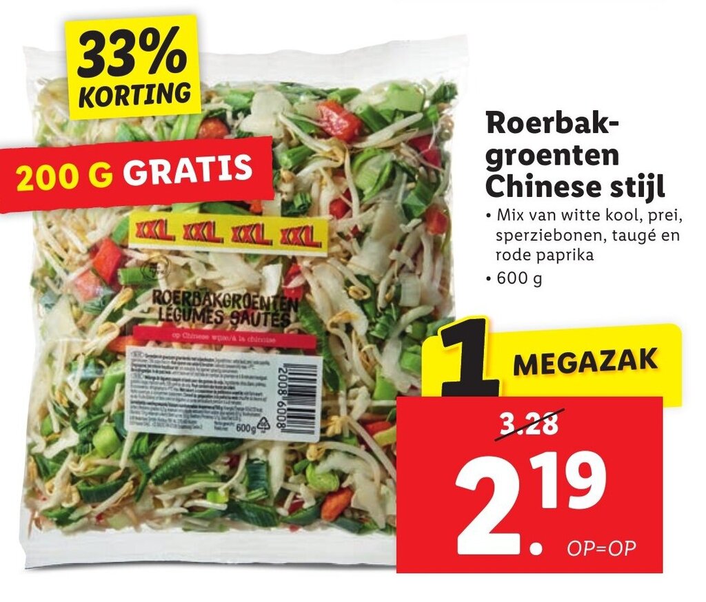 Roerbak-groenten chinese stijl 600g aanbieding bij Lidl
