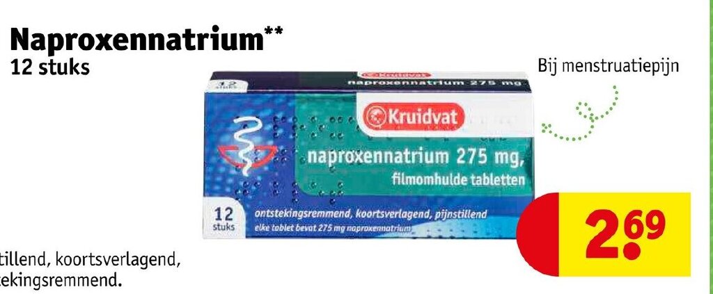 Naproxennatrium 12 stuks aanbieding bij Kruidvat