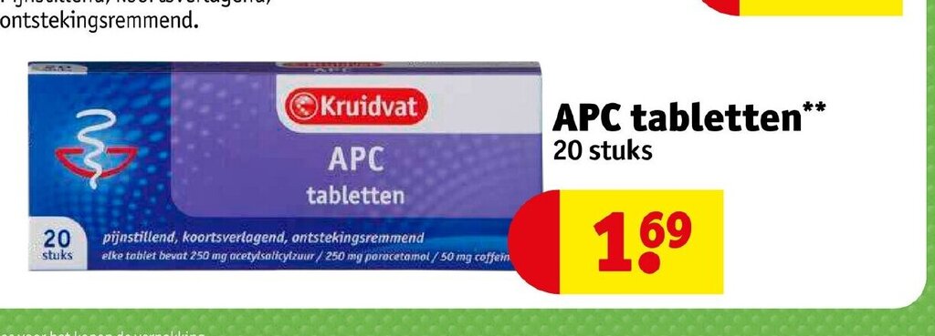 Apc tabletten 20 stuks aanbieding bij Kruidvat
