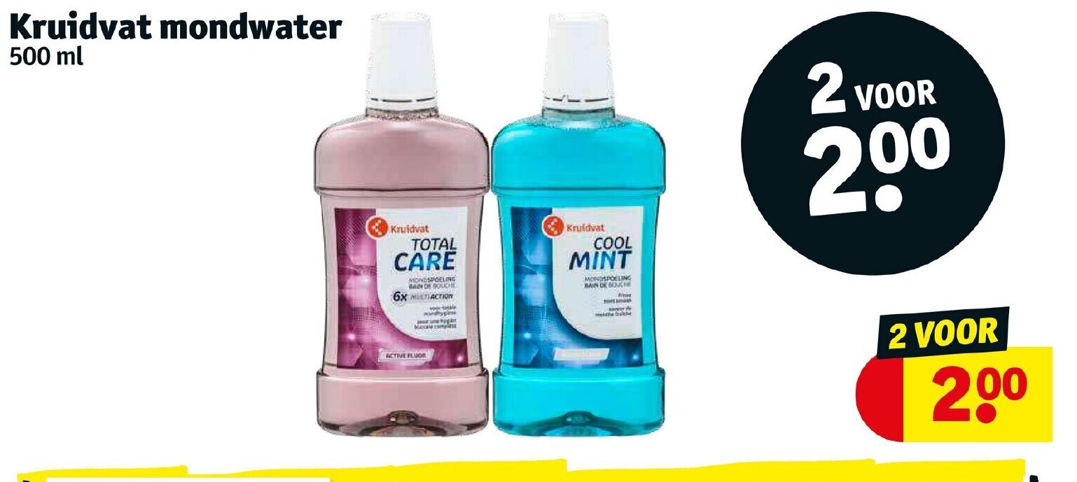Kruidvat mondwater 500ml aanbieding bij Kruidvat