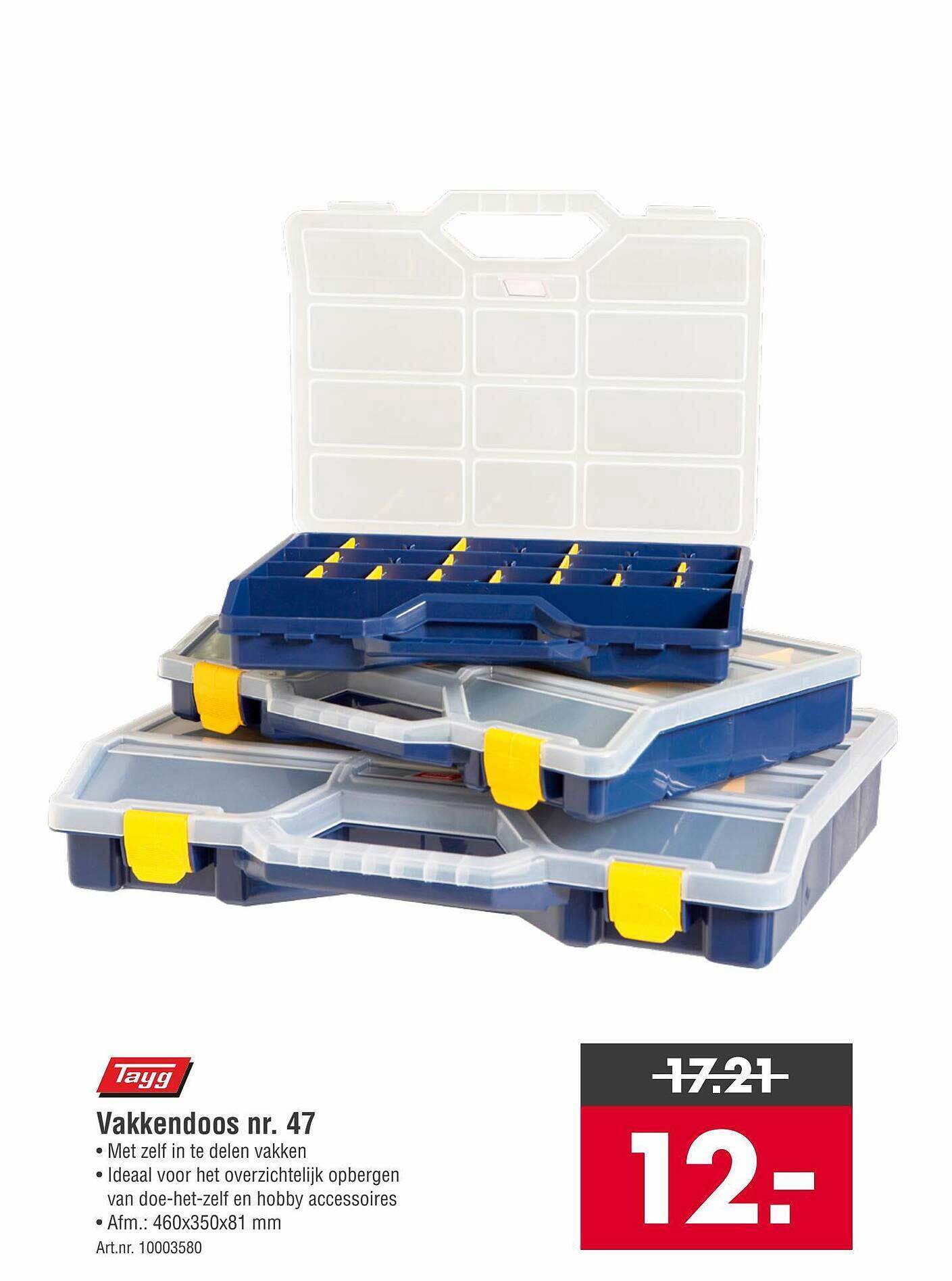 Tayg vakkendoos nr. 47 aanbieding bij Enorm