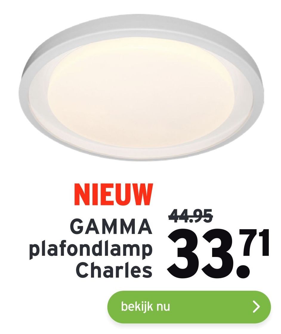 GAMMA plafondlamp Charles aanbieding bij GAMMA