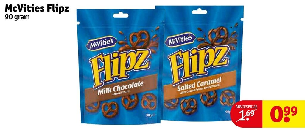 McVities Flipz 90 gram aanbieding bij Kruidvat