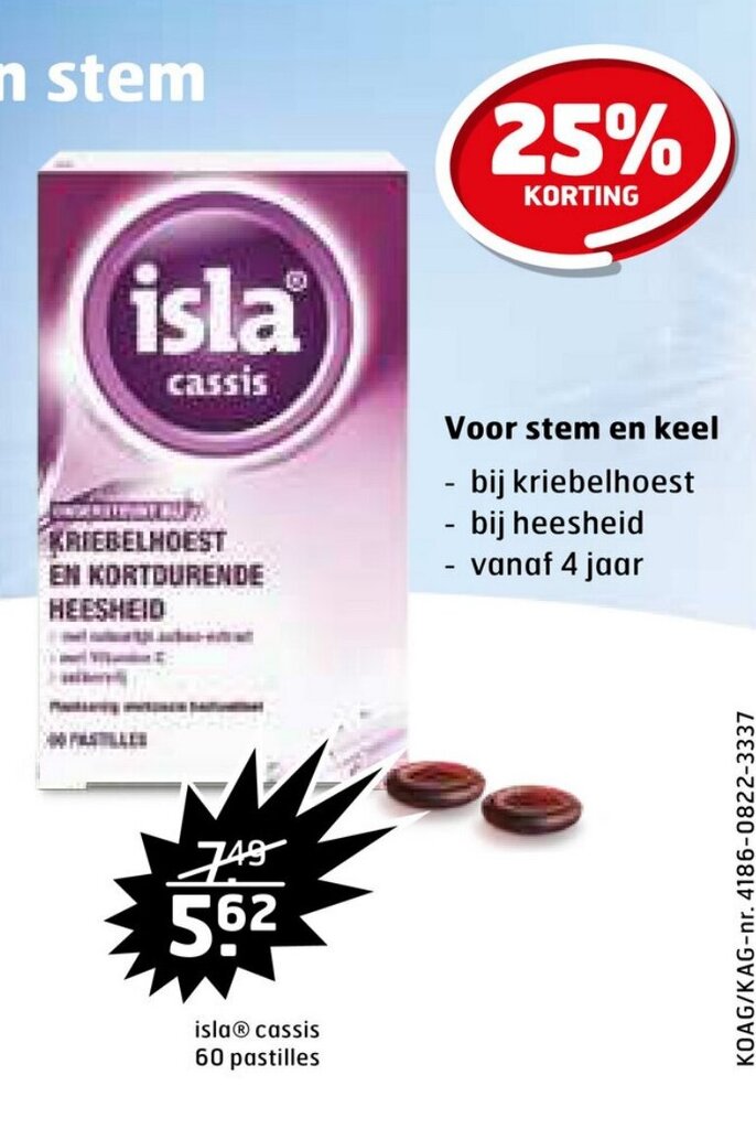 Isla Cassis 60 Pastilles Aanbieding Bij Trekpleister 7910