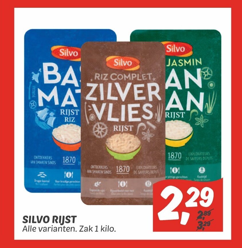 Silvo Rijst 1 kilo aanbieding bij Dekamarkt