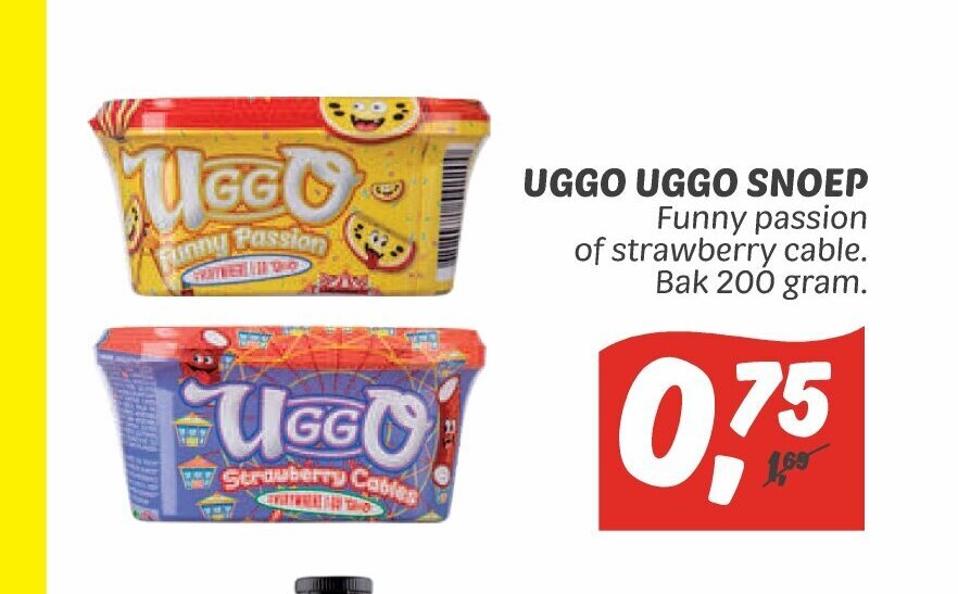 Uggo Uggo Snoep 200 gram aanbieding bij Dekamarkt