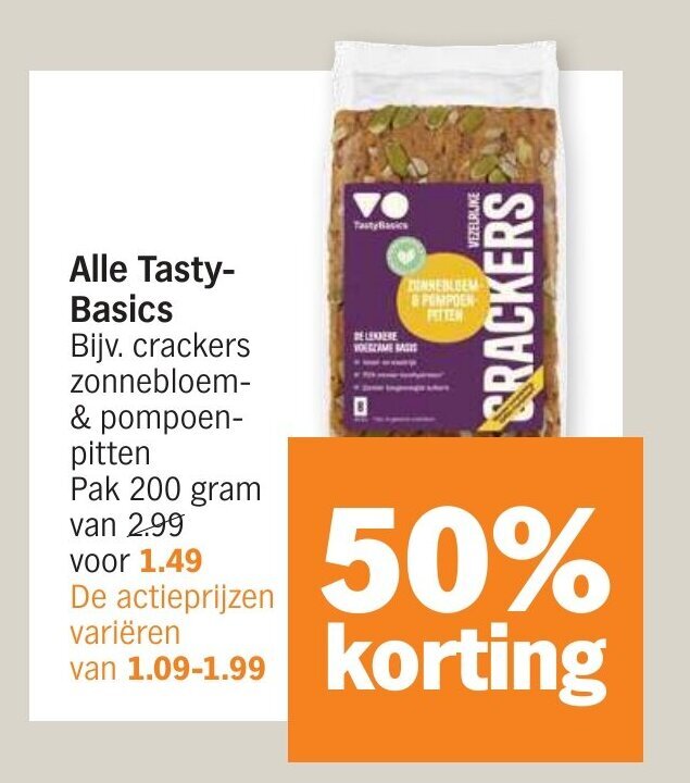Alle Tasty- Basics 200 gram aanbieding bij Albert Heijn