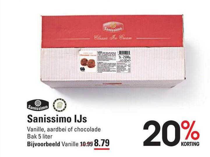 Sanissimo ijs aanbieding bij Sligro
