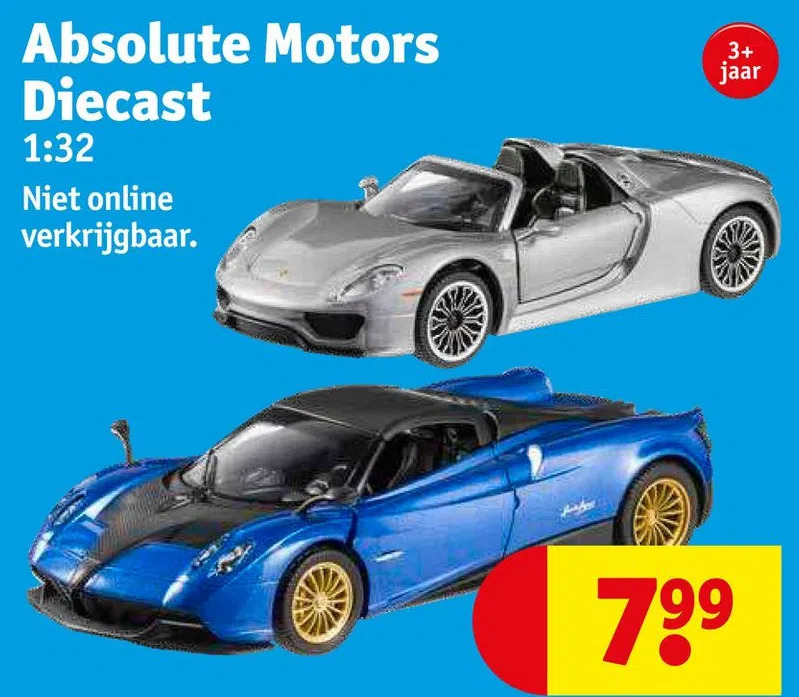 Absolute motors diecast aanbieding bij Kruidvat