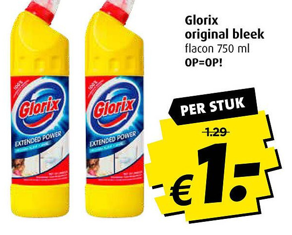 Glorix original bleek 750ml aanbieding bij Boni