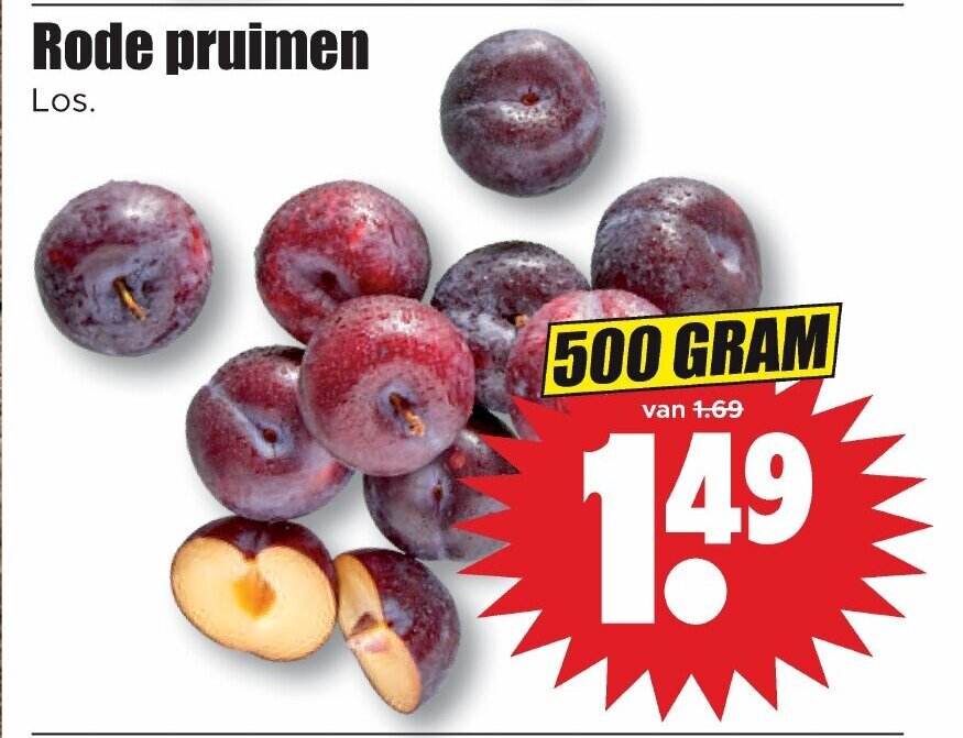 Rode pruimen 500 gram aanbieding bij Dirk