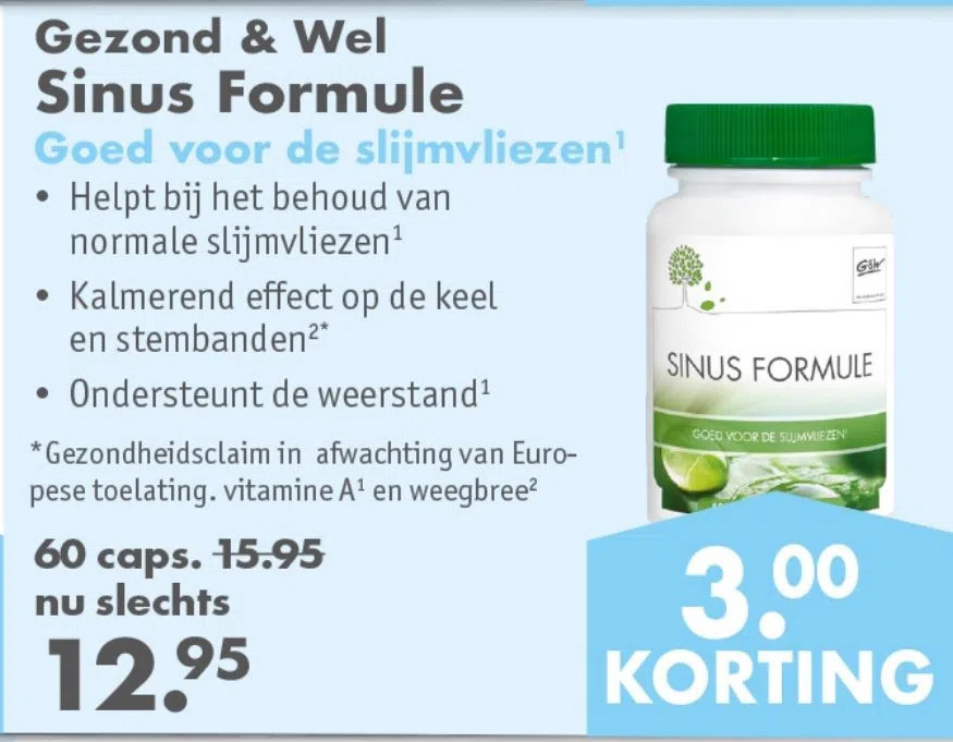 Gezond & wel sinus formule aanbieding bij Gezond & Wel