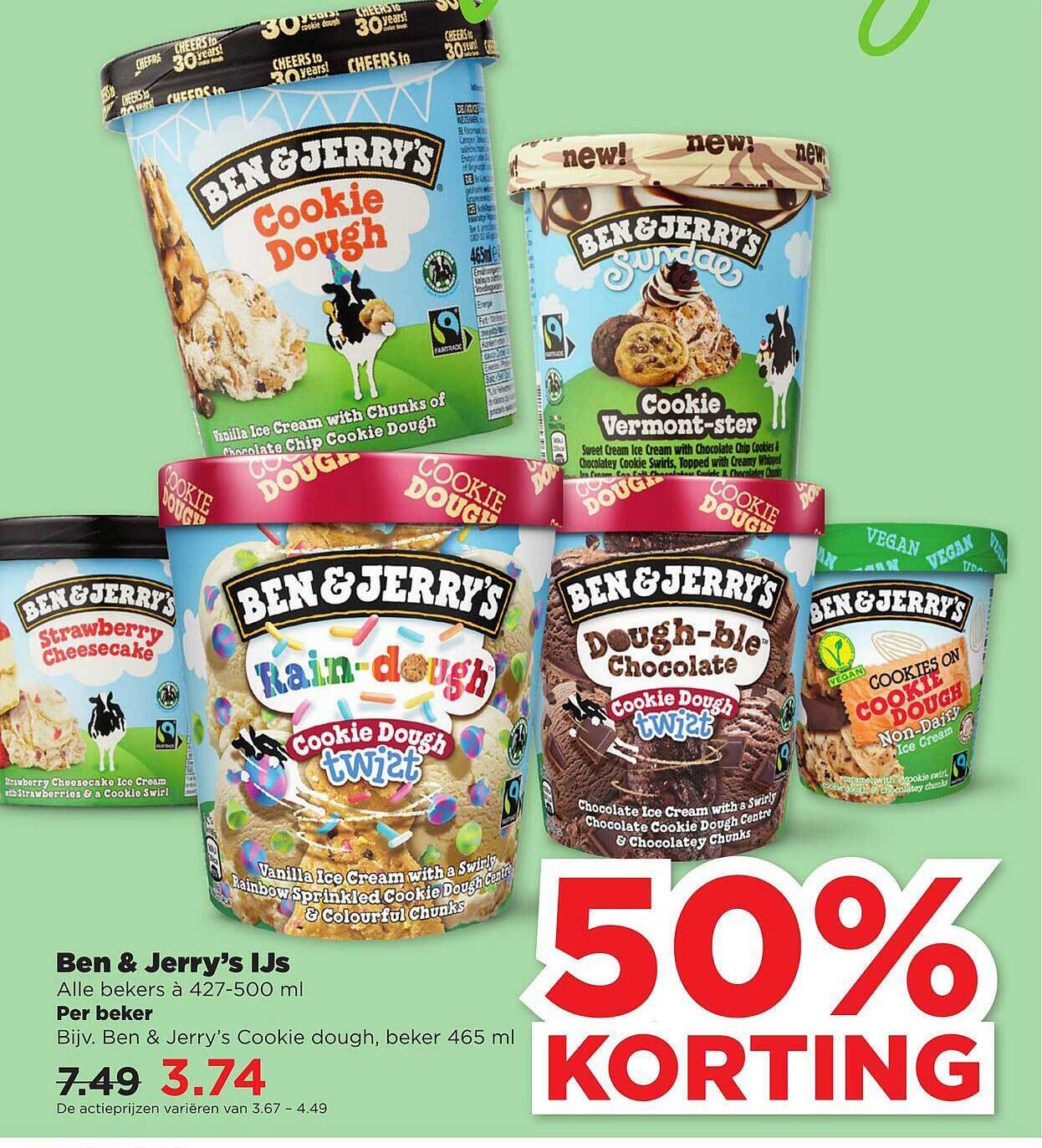 Ben & jerry's ijs aanbieding bij PLUS