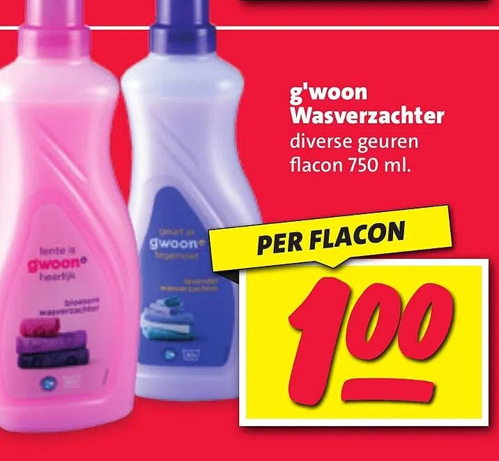 G'woon wasverzachter aanbieding bij Nettorama