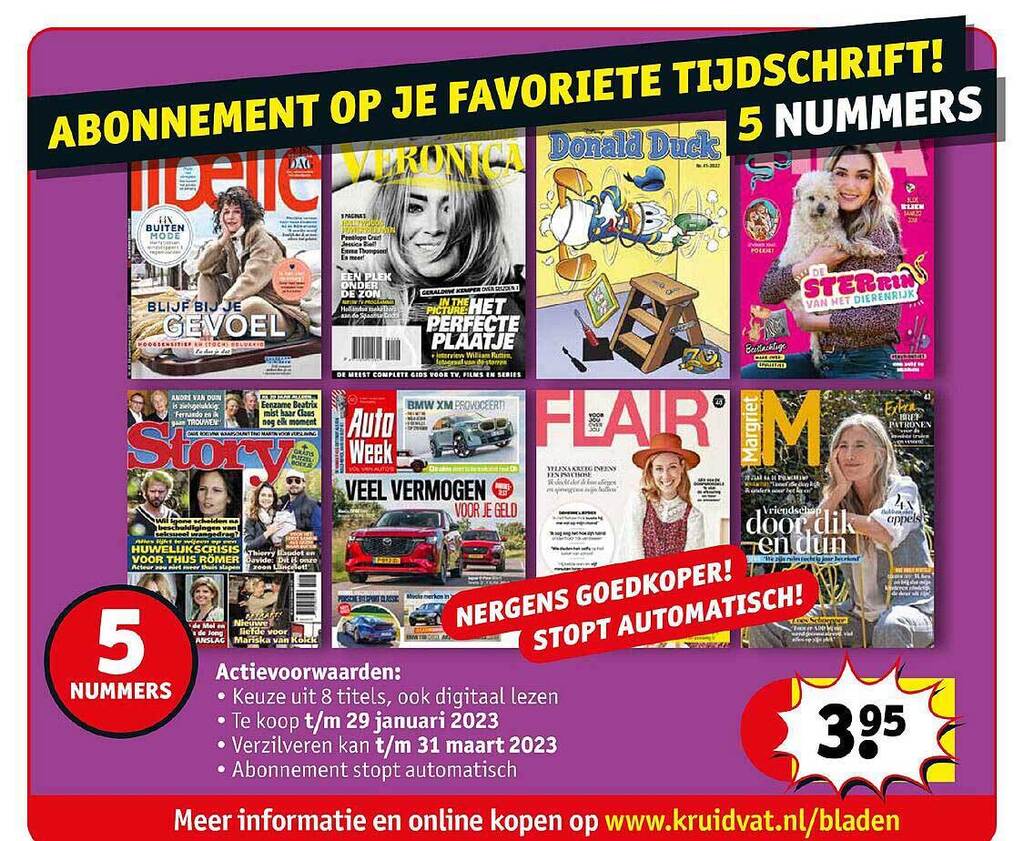 Abonnement op je favoriete tijdschrift! aanbieding bij Kruidvat